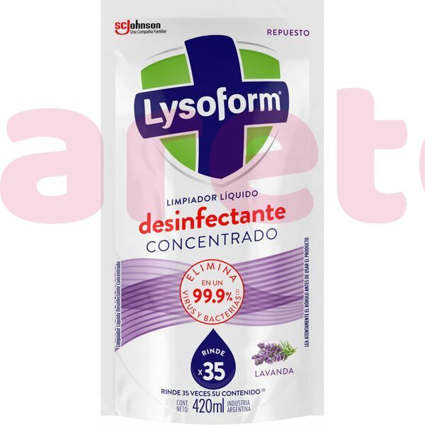 DESINFECTANTE LIQ. LYSOFORM LAVANDA SACHET 420 ML